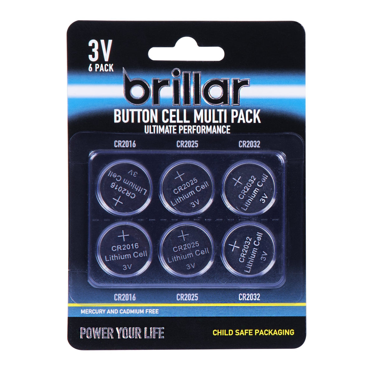 Lithium Button Cell Batteries 6pk - Brillar Batteries